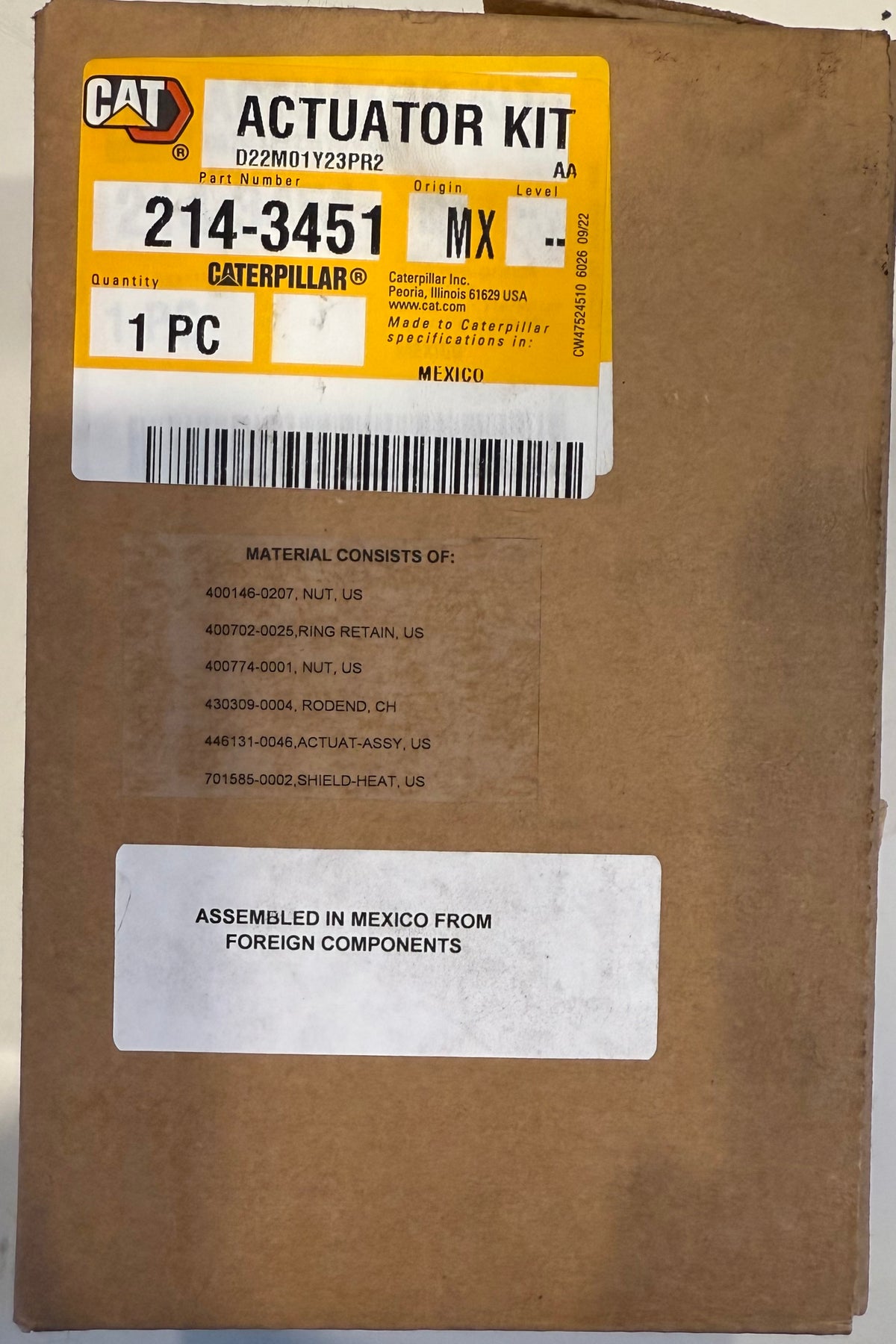 CAT Turbocharger Actuator Kit 214-3451 — Western Diesel & Performance