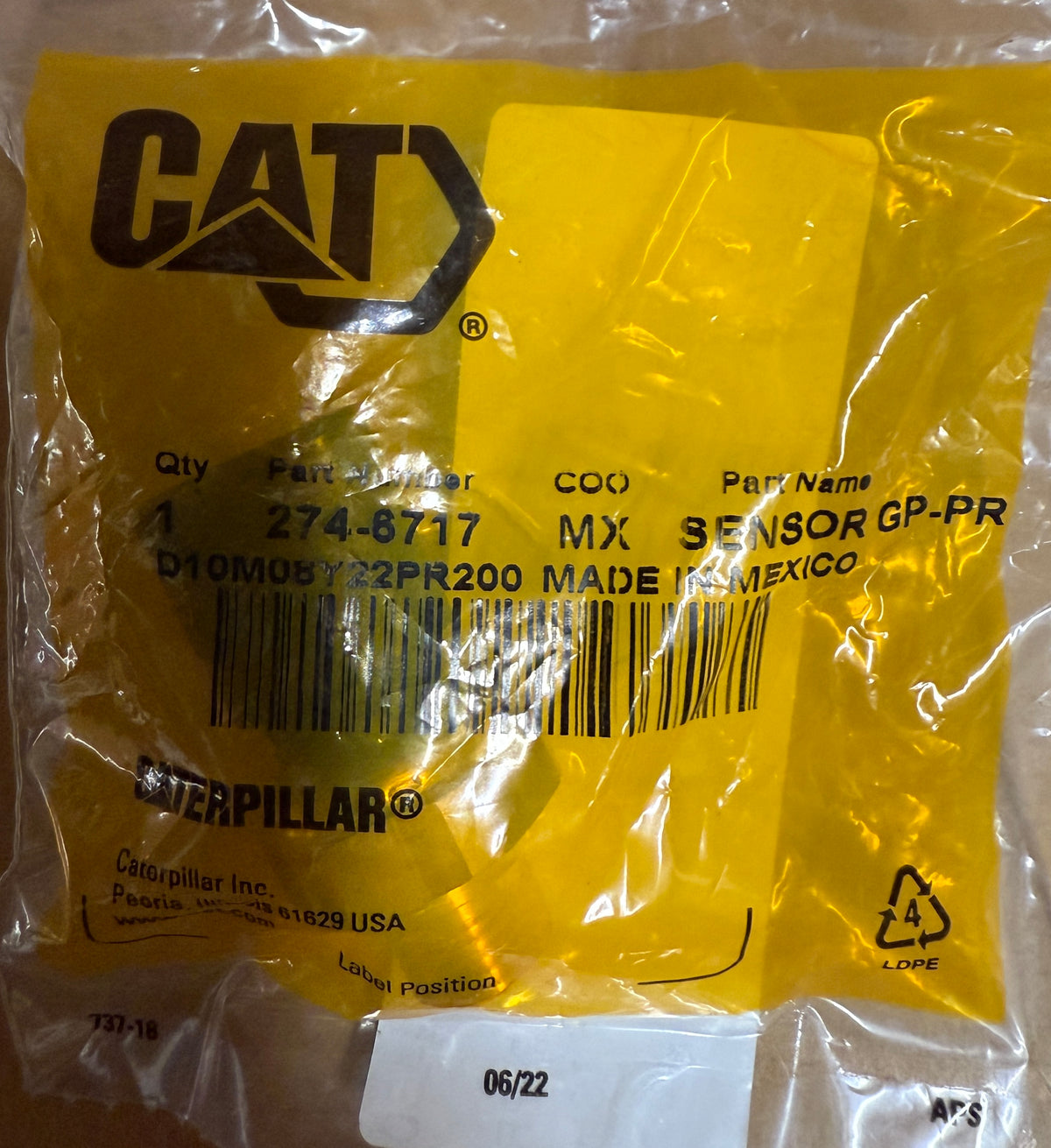 CAT Brass Pressure Sensor 5V 274-6717 — Western Diesel & Performance