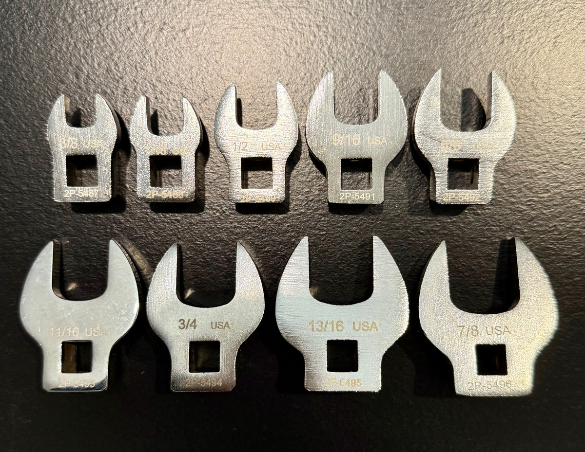 CAT 9 Piece Imperial Open-End Crowfoot Wrench Set ⅜" Drive 2P-5520 ...